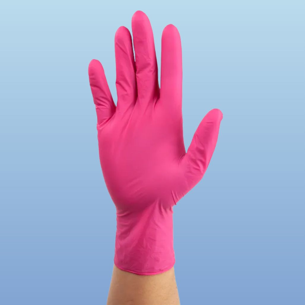 Dynarex 6723 AloeSkin Pink Nitrile Medical Exam Gloves