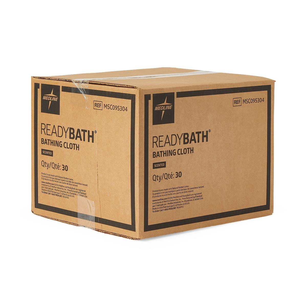 Medline ReadyBath Total Body Wash Cloth, Fragrance Free, 8" x 8"