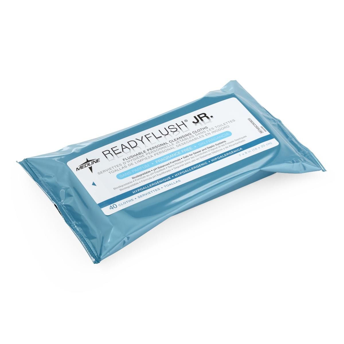 ReadyFlush JR Biodegradable Flushable Wipes, Fragrance-free