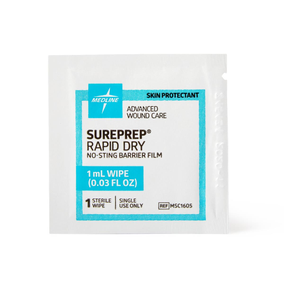 Medline SurePrep Rapid Dry Barrier Film Wipes