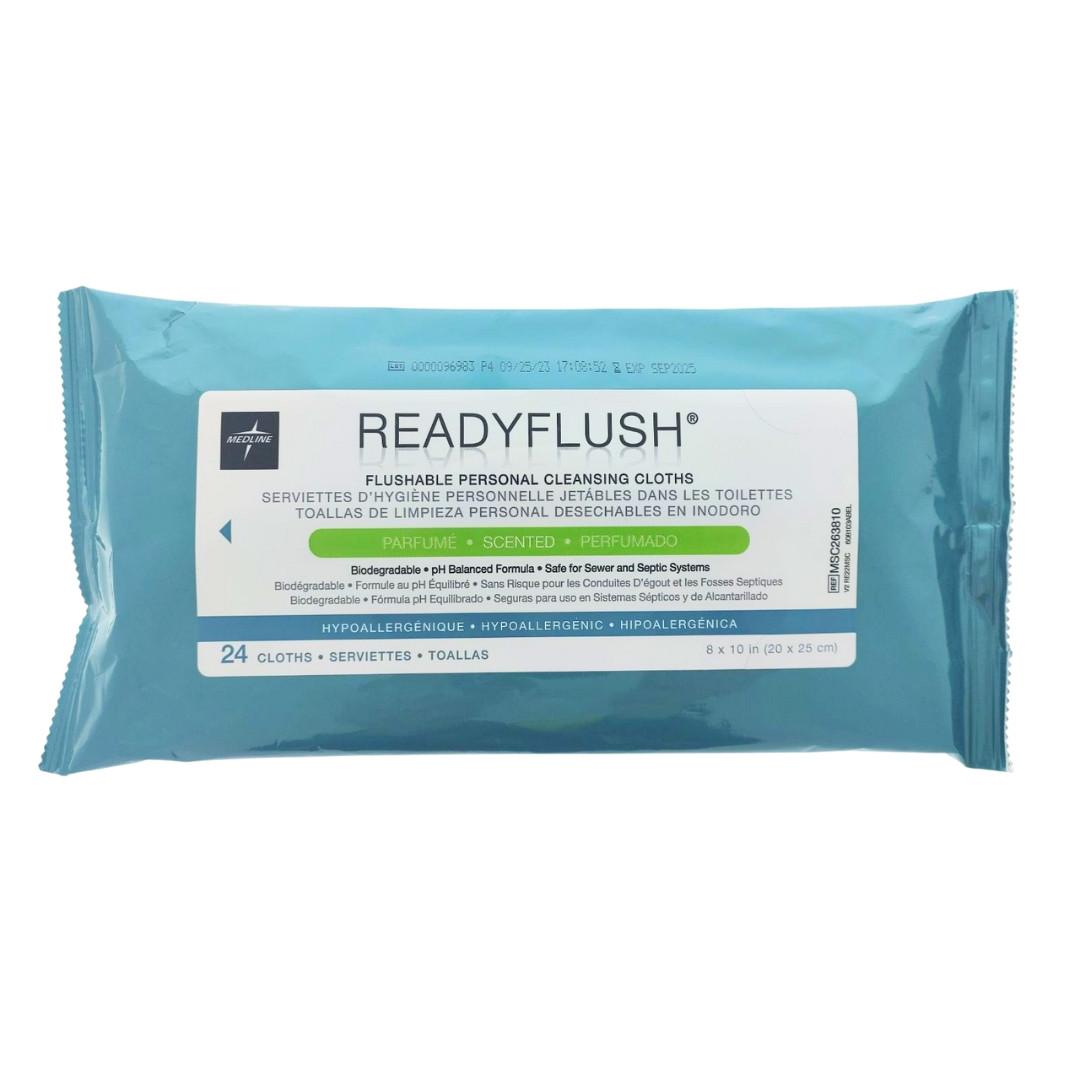 ReadyFlush Scented Flushable Personal Cleansing Wipes, 24/pk