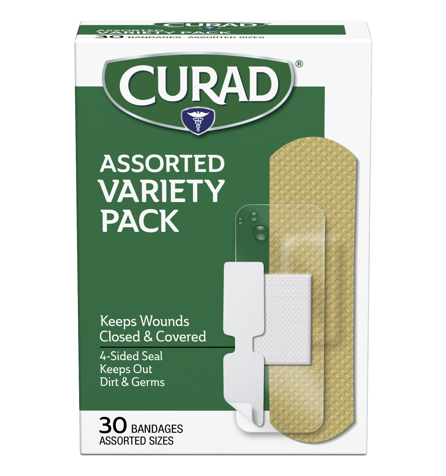 CURAD Bandage Variety Pack, Assorted Sizes, 300/box, 18 boxes