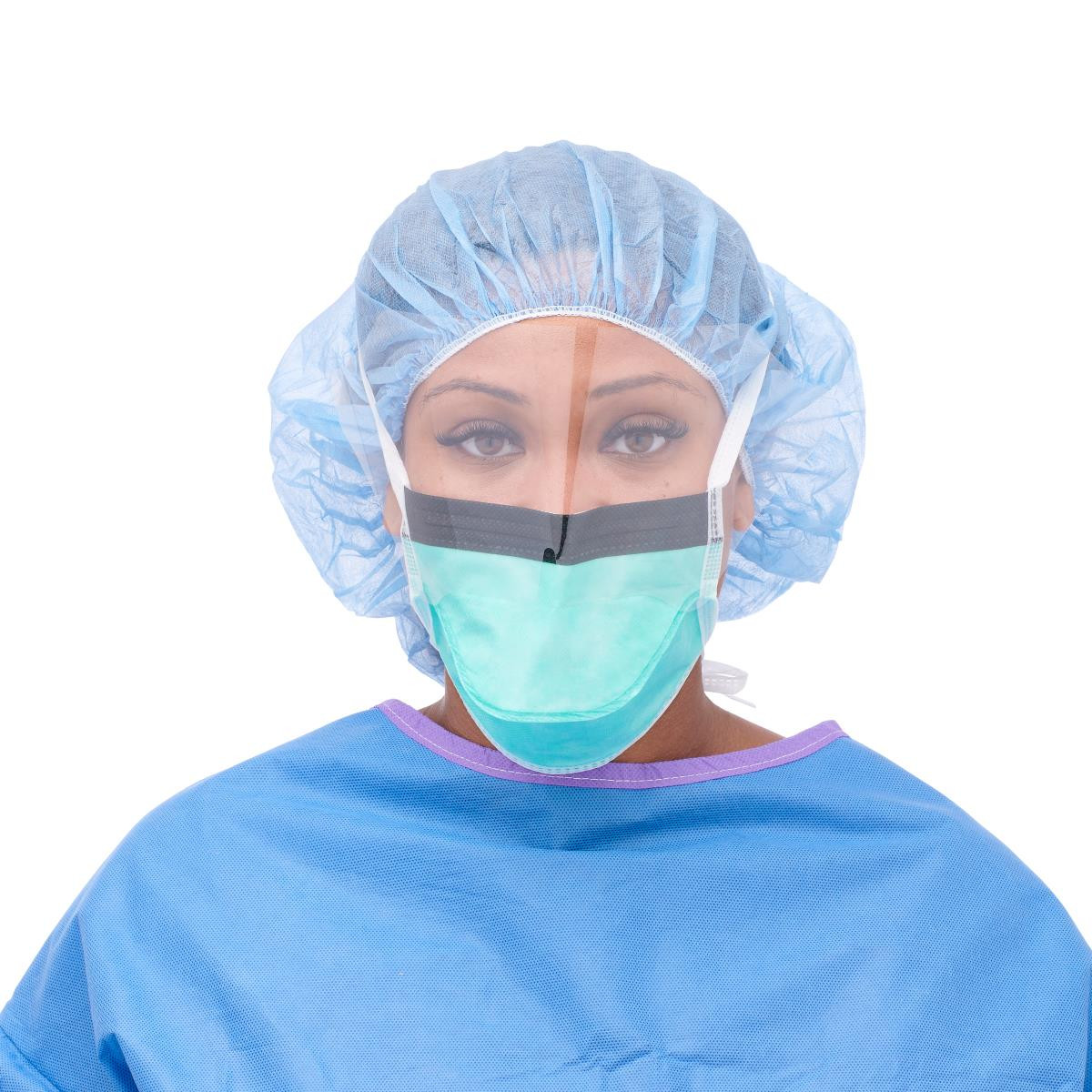 Medline Duckbill Surgical Face Mask with Eye Shield and Ties