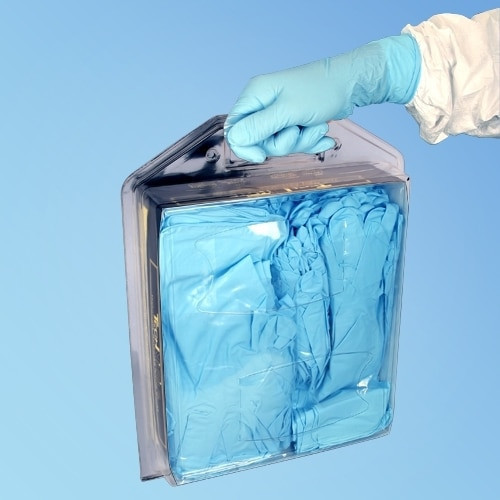 TechniGlove 12" Nitrile Cleanroom Gloves - Blue, White