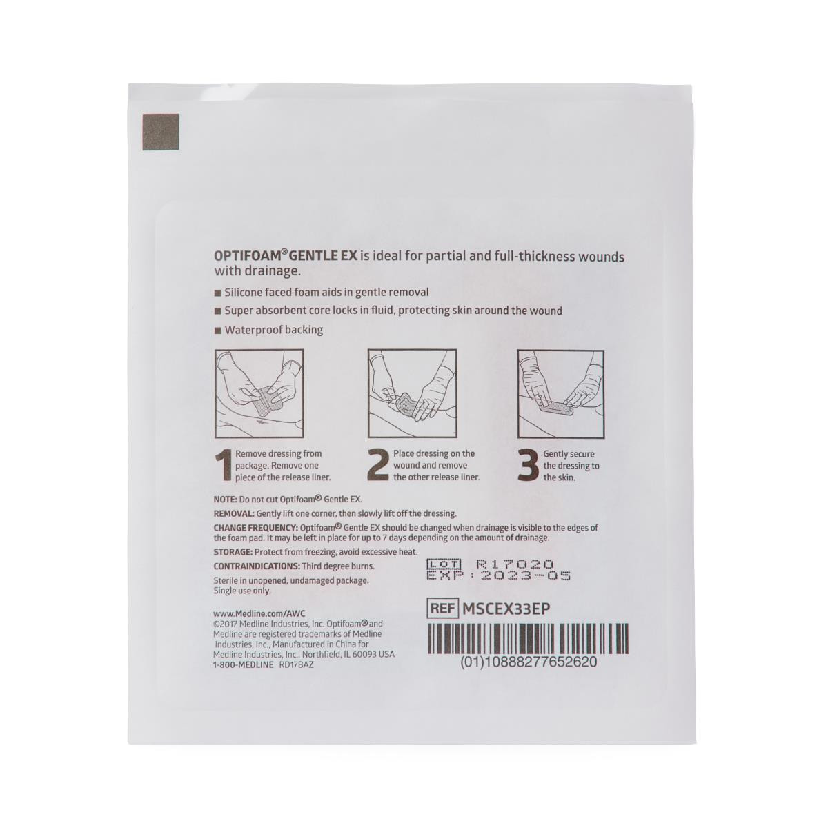 Medline Optifoam Gentle EX Bordered Foam Dressings