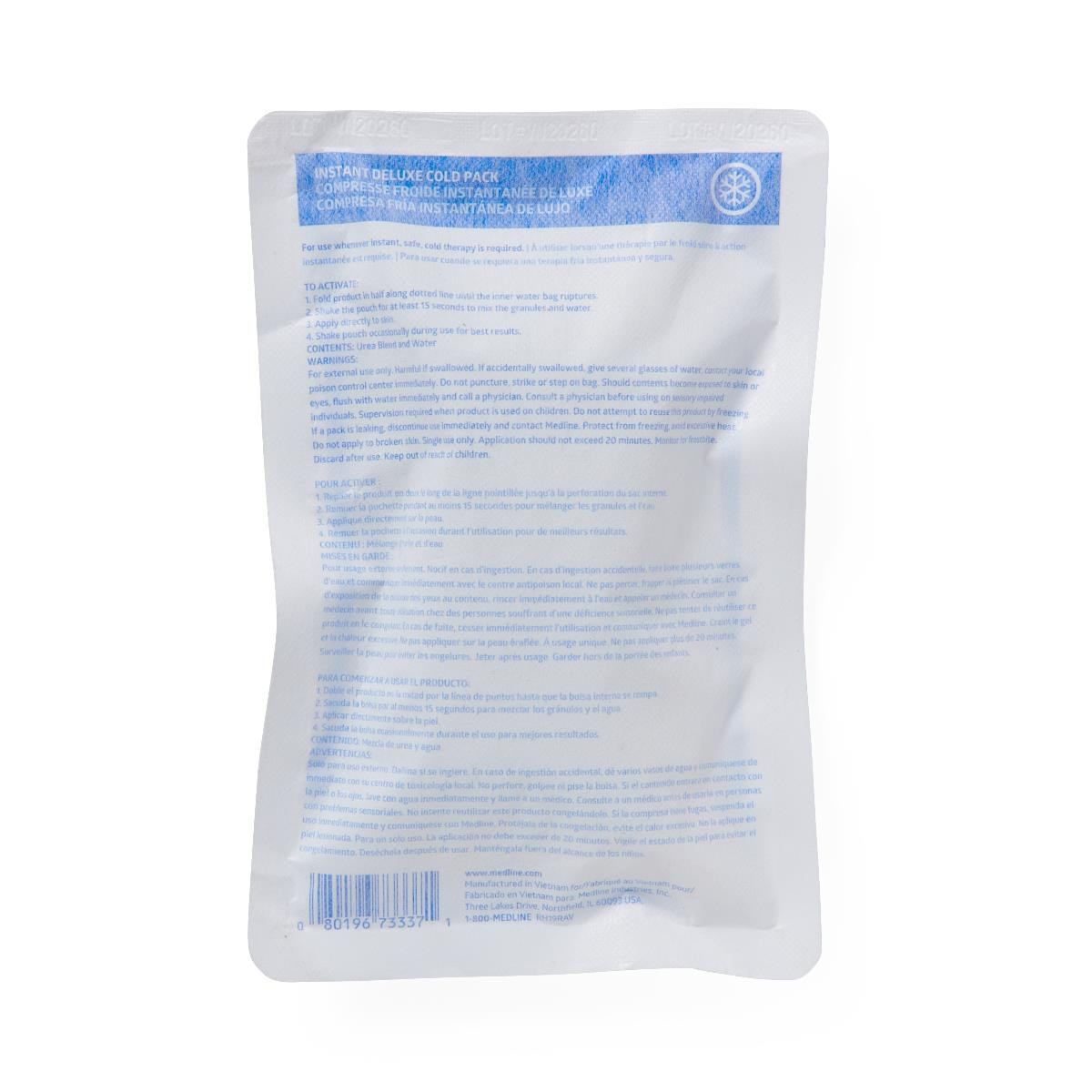 Medline 6.25" x 9.5" Sweatless Deluxe Instant Cold Pack