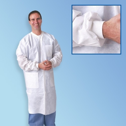 Keystone LC3-WK-SMS White Lab Coats with 3 Pockets