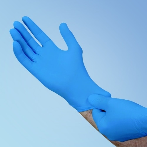 TechniGlove 12" Nitrile Cleanroom Gloves - Blue, White