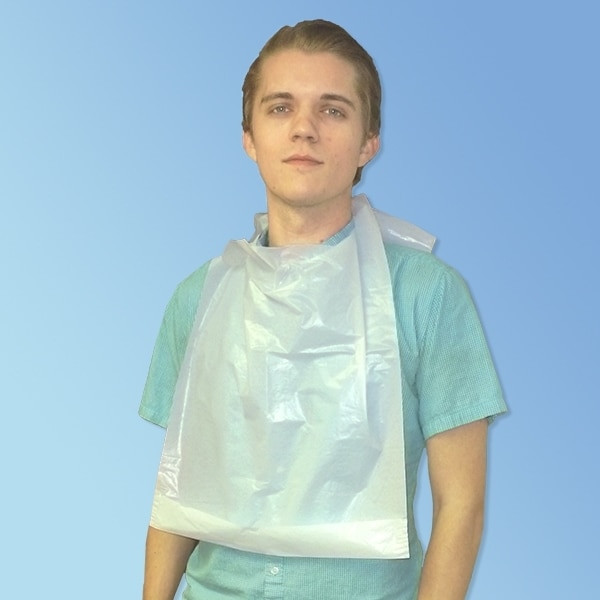 Medline NON24267A Waterproof Plastic Adult Bibs