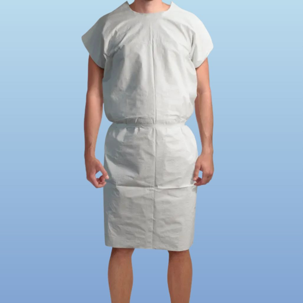 Medline Overlap Back Patient Gown with ties, Demure Print