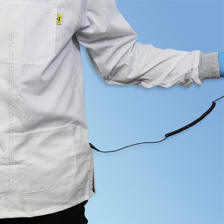 Estatec Poly/Cotton ESD Lab Coat with Knit Cuffs