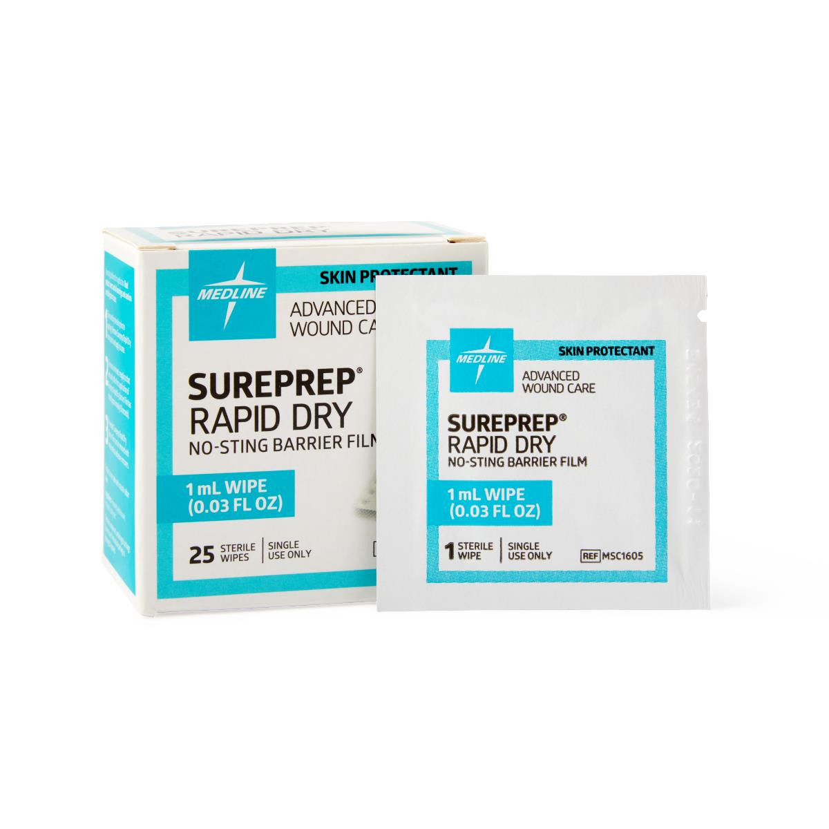 Medline SurePrep No-Sting Skin Protective Barrier Wipes