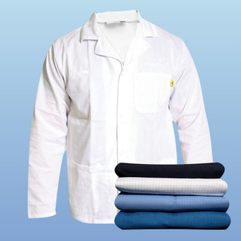 Estatec Lightweight Polyester ESD Lab Coat - Royal Blue