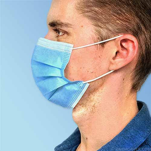 3 Layer Disposable Face Masks, Blue 50/box MEL040B | Harmony Lab and Safety
