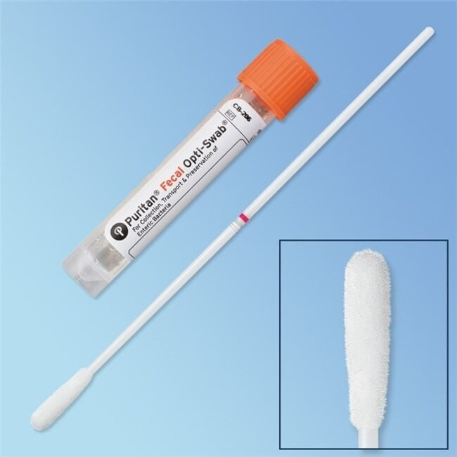 Puritan CB-206 Fecal Opti-Swab Elongated Tip Swab w Cary Blair Medium