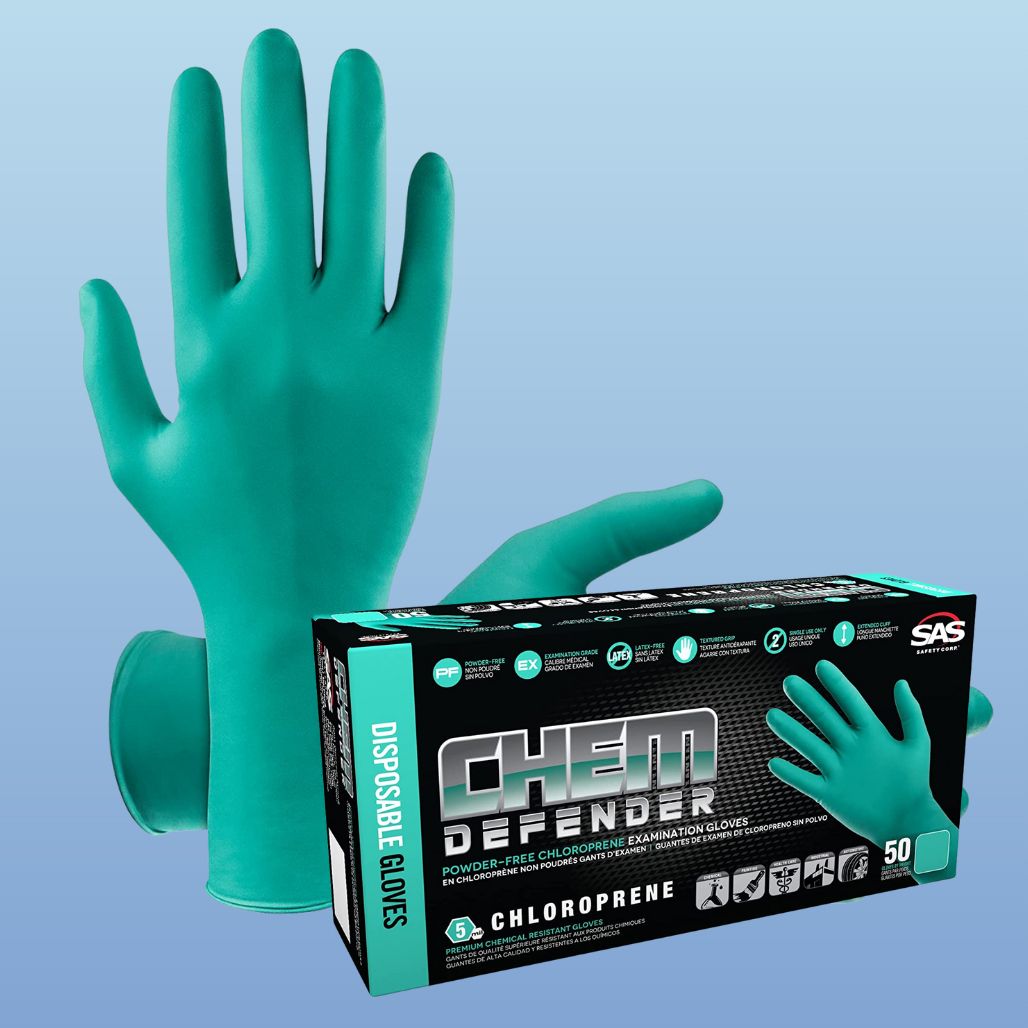 SAS ChemDefender Powder-Free Chloroprene Exam Gloves - 50/box