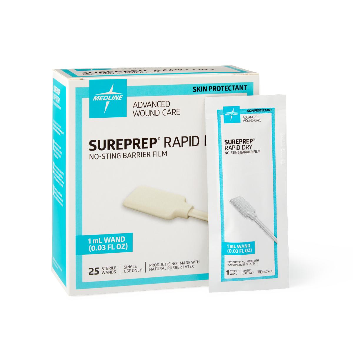 Medline SurePrep Rapid Dry Barrier Film, 1 ml Wand