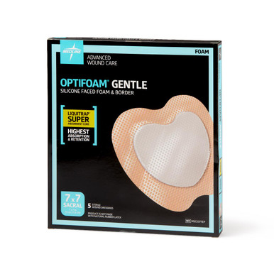 Medline Optifoam Gentle LQ Silicone-Faced Sacrum Foam Dressing