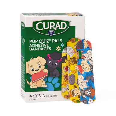 CURAD Kid's Plastic Adhesive Bandage, 4 Designs, 1200/case