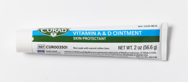 CURAD Vitamin A and D Ointment, White Petrolatum, 2 oz. Tube or 5 g Packet
