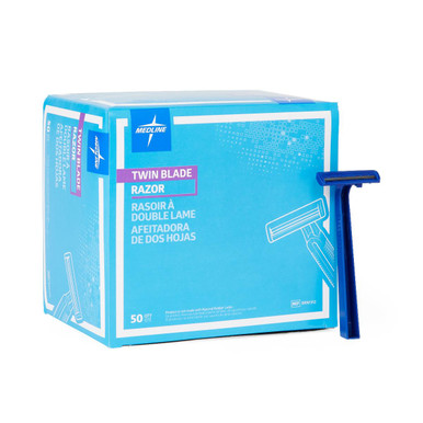 Medline Disposable Facial Razors with Twin Blades