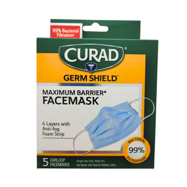Curad Germ Shield Medical Grade Face Mask, 5/box