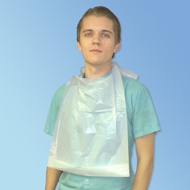 Medline NON24267C Waterproof Plastic Crumb Catcher Adult Bibs