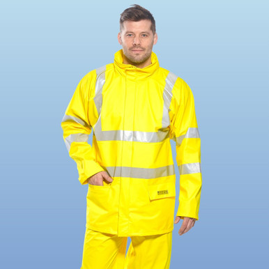Portwest FR41 Class 3 Hi-Vis FR Rain Jacket