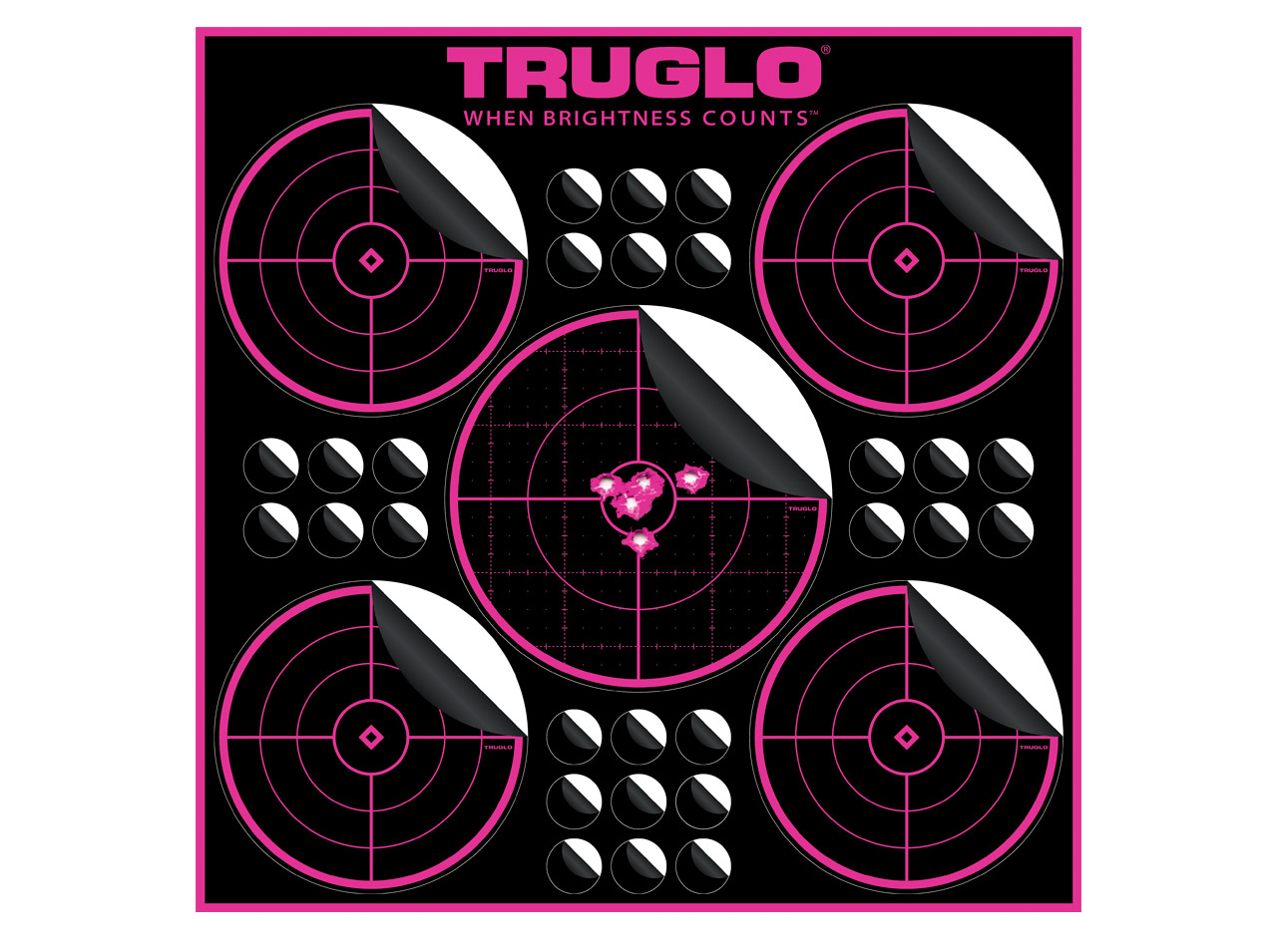 5-Bull Target 12 x 12 Pink