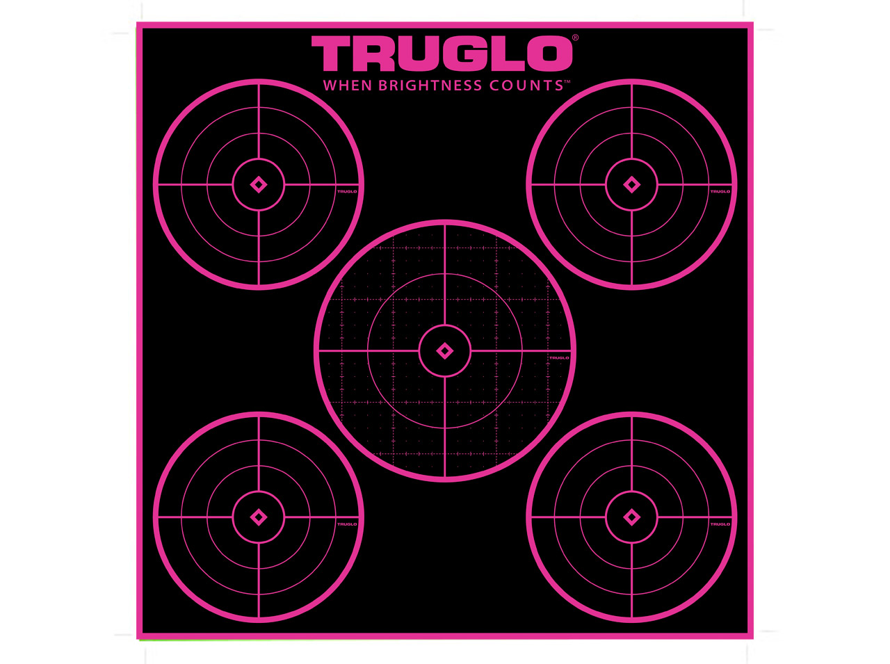 5-Bull Target 12 x 12 Pink