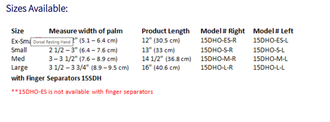 RCAI Dorsal Resting Hand Orthosis