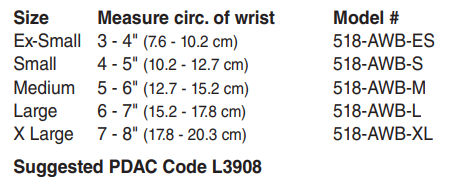 RCAI Ambidextrous Wrist Brace