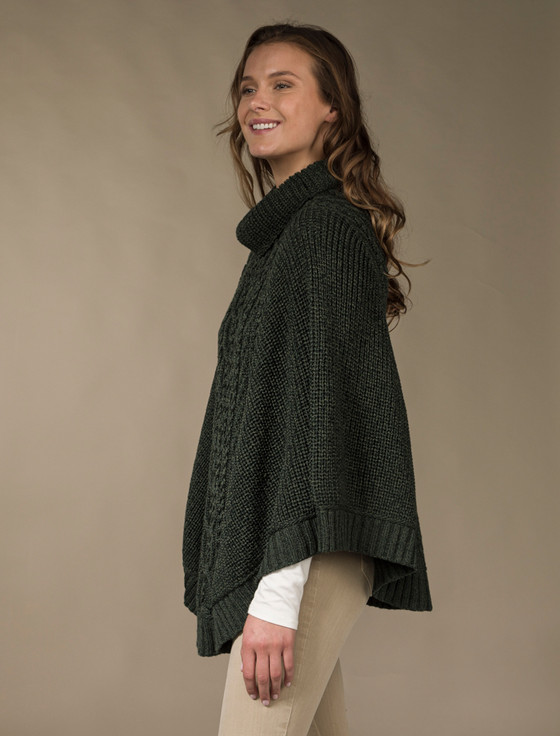 Super Soft Poncho Rib Neck | Aran Sweater Market