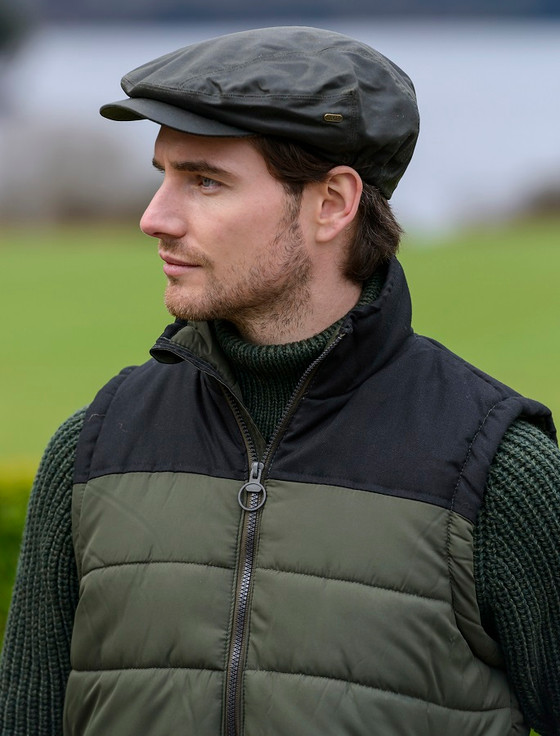 Kerry Wax Flat Cap - Olive | Mucros Weavers