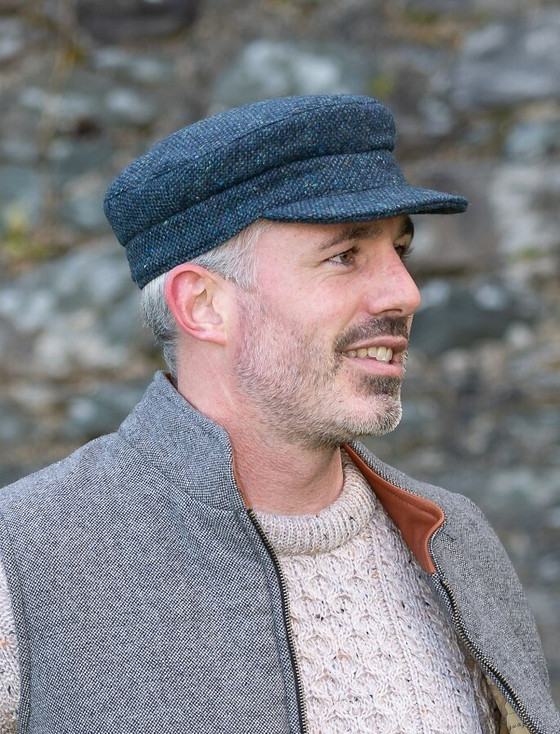 Tweed Skipper Cap- Brown Fleck Salt & Pepper