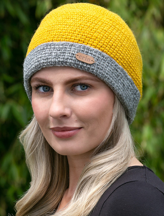 Ladies Crochet Turn Up Hat | Aran Sweater Market