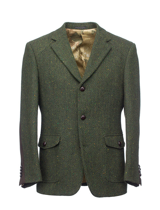 McDonagh Green Herringbone Heritage Tweed Jacket | Aran Sweater Market