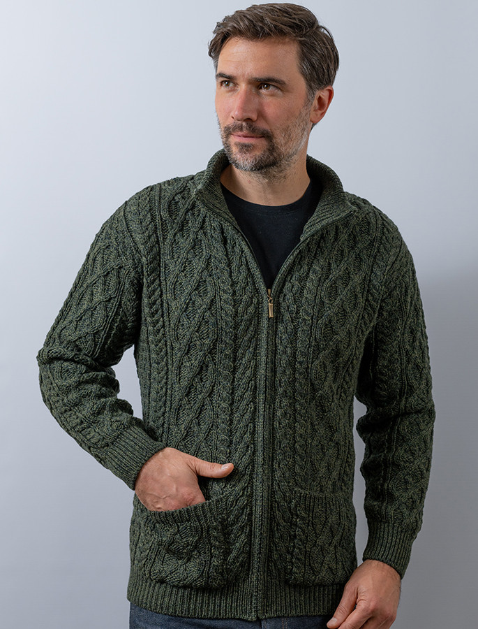 Mens Cable Knit cardigan | Mens Cardigan Sweaters