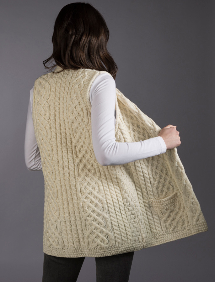 Cable Aran Waistcoat | Ladies wool waistcoat | Aran.com