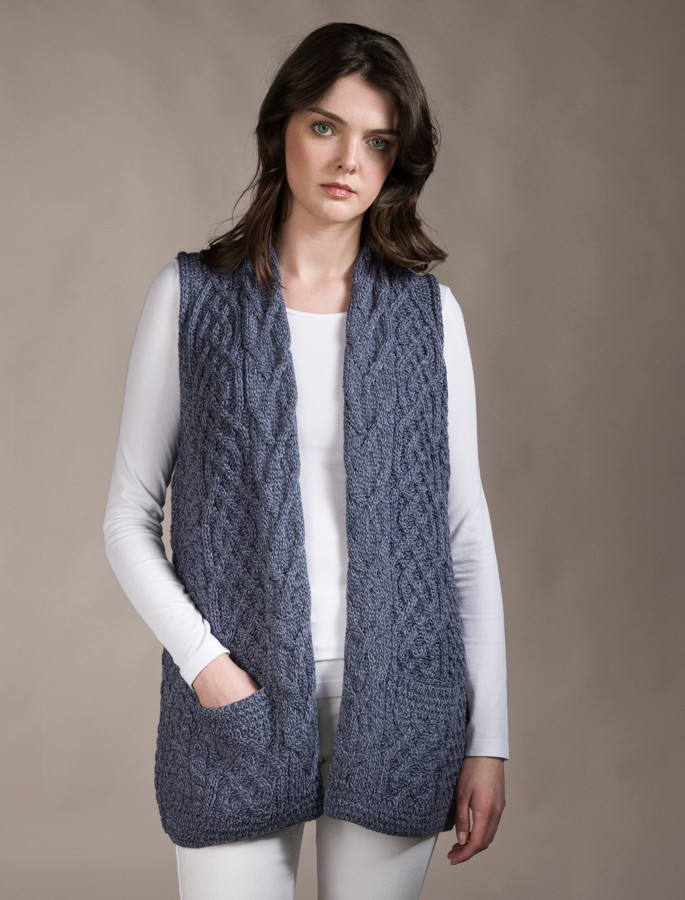 Cable Aran Waistcoat | Ladies wool waistcoat | Aran.com