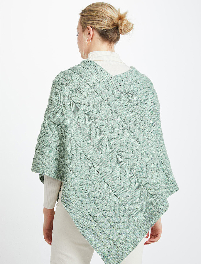Super Soft Cable Stitch Poncho | Aran Sweater Market