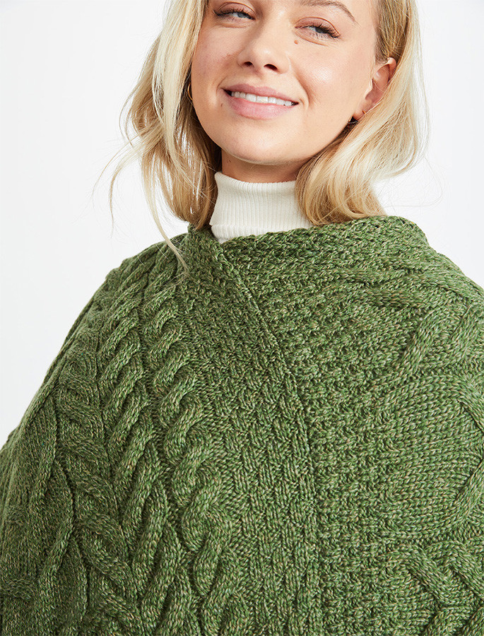 Super Soft Cable Stitch Poncho | Aran Sweater Market