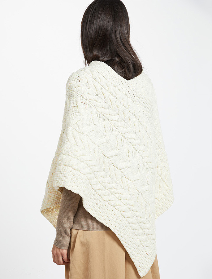 Super Soft Cable Stitch Poncho | Aran Sweater Market