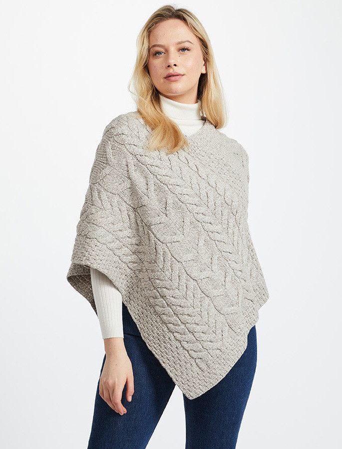 Super Soft Cable Stitch Poncho | Aran Sweater Market