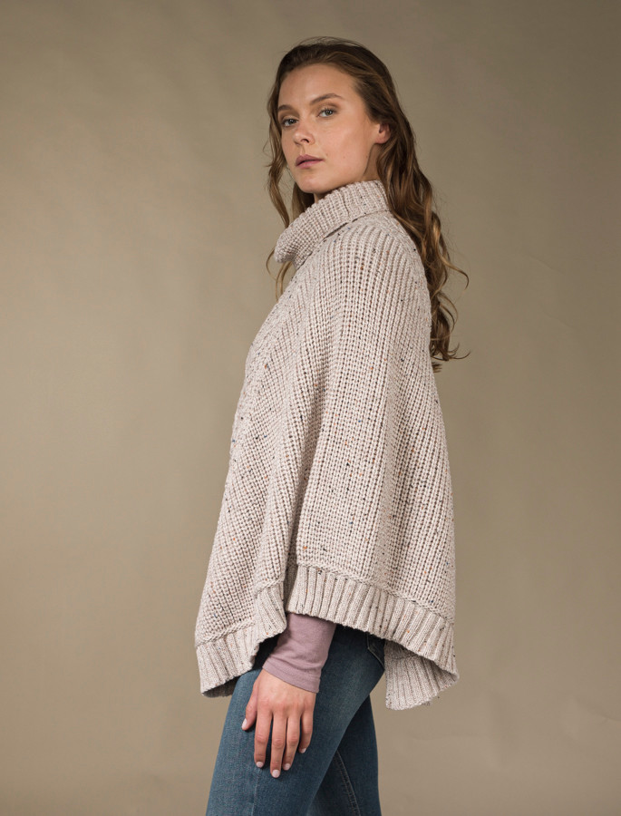 Super Soft Poncho Rib Neck | Aran Sweater Market