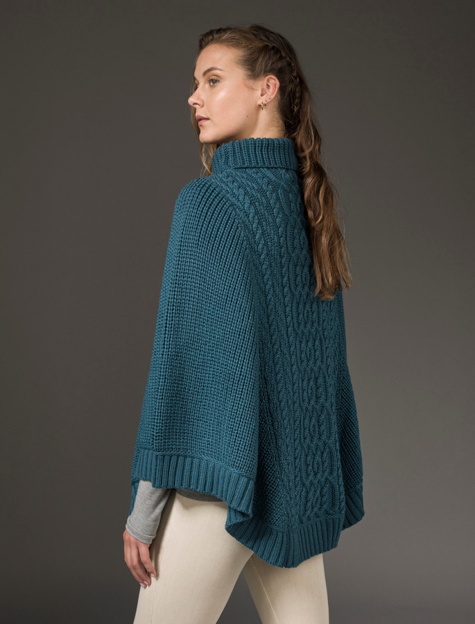 Super Soft Poncho Rib Neck | Aran Sweater Market