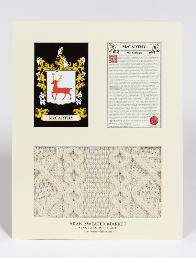 Mc Carthy Clan & History Display - Original Mc Carthy Name Pattern