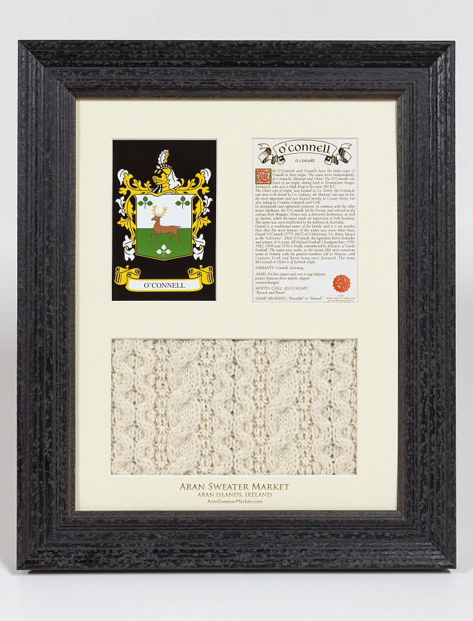 O'Connell Clan Aran & History Display | Original O'Connell Name Pattern