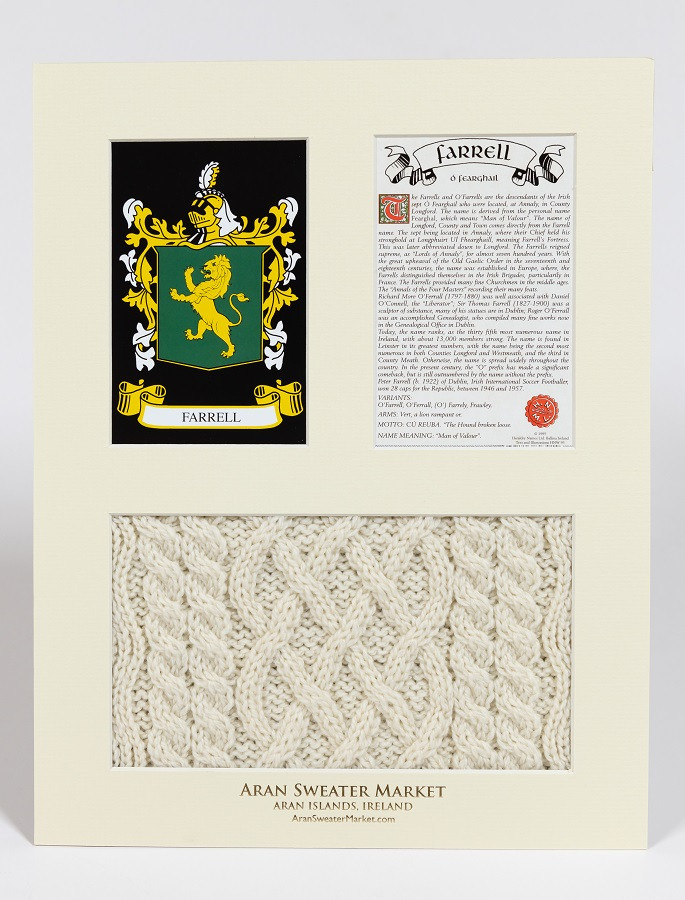Farrell Clan & History Display - Original Farrell Name Pattern