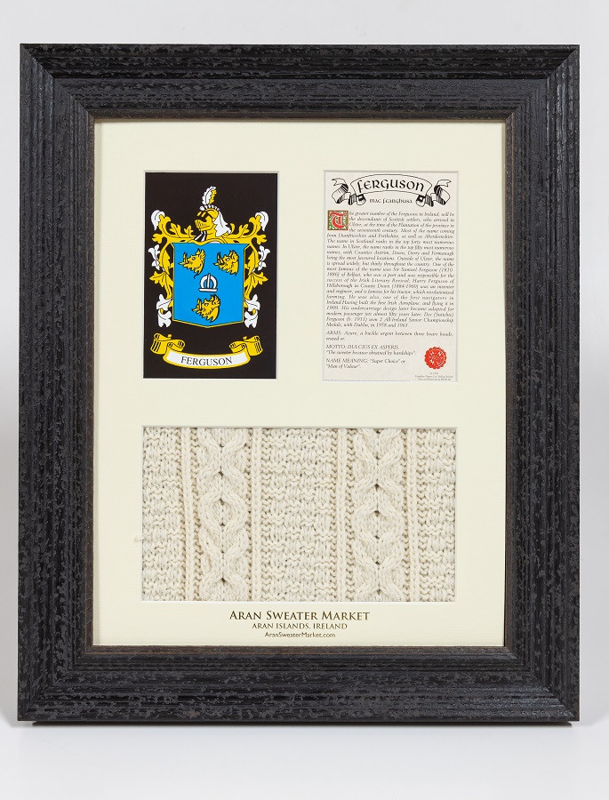 Ferguson Clan Aran & History Display | Original Ferguson Name Pattern